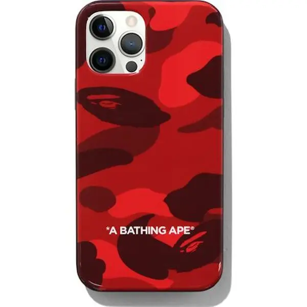 A BATHING APE Camo Iphone 12/12 Pro Case - Red