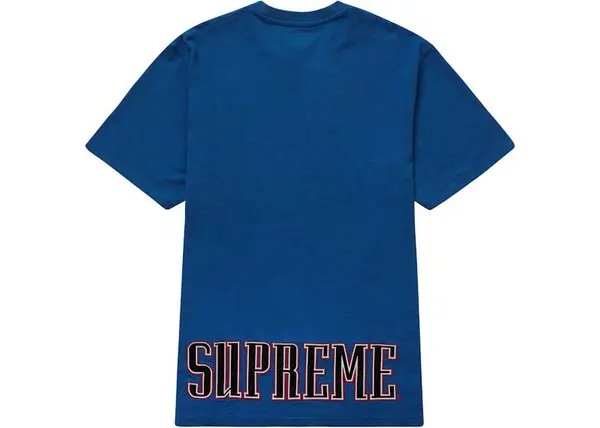 Supreme Contrast Appliqué Short Sleeve Top - Light Blue