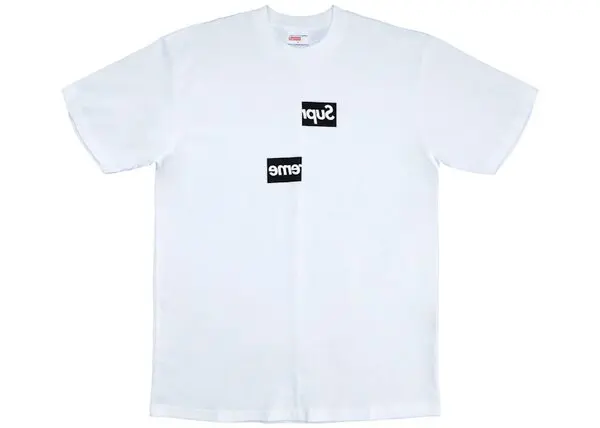 Supreme Comme Des Garcons Shirt Split Box Logo Tee - White