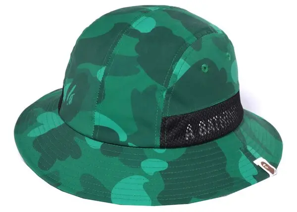 A BATHING APE Camo Panel Cap - Green
