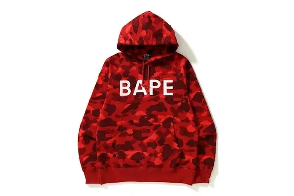 A BATHING APE Camo Pullover Hoodie - Red