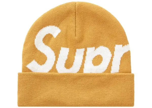 Supreme Big Logo Beanie - Dark Gold