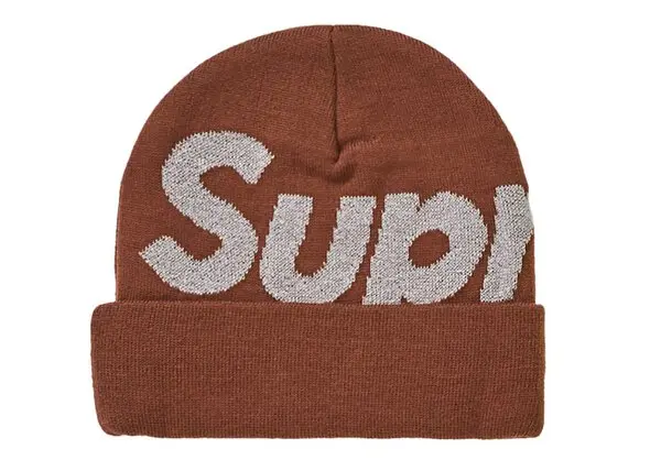 Supreme Logo Beanie - Brown