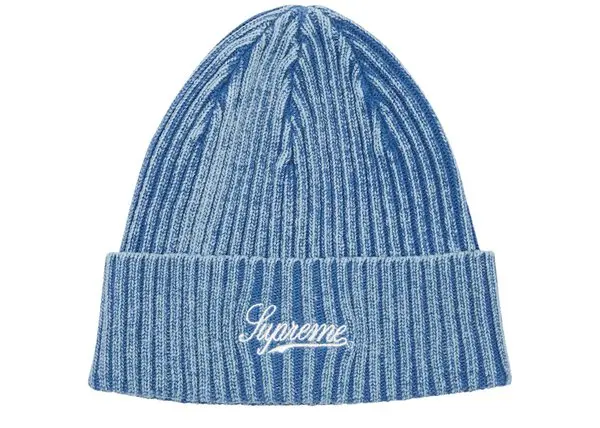 Supreme Bleached Rib Beanie - Navy Blue