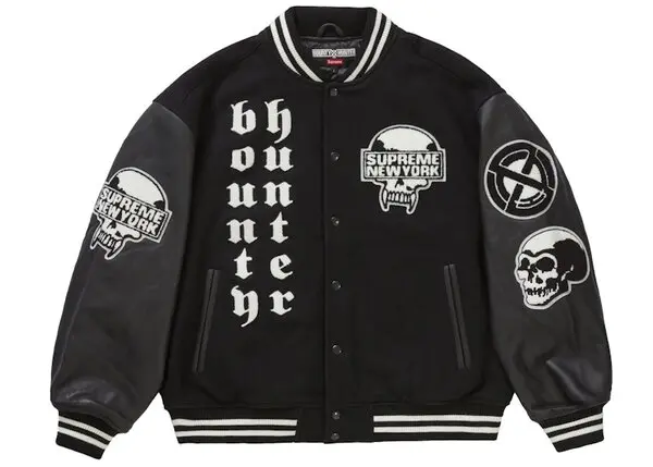 Supreme Bounty Hunter Varsity Jacket - Black