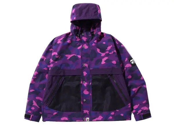 A BATHING APE Camo Relaxed Fit Hoodie Jacket - Purple