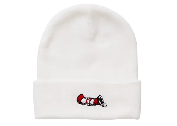 Supreme Embroidered Beanie - White