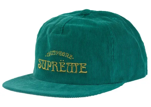 Supreme Champagne Corduroy 5-panel Cap - Green