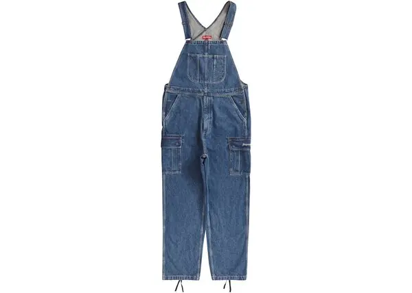 Supreme Cargo Denim Overalls - Washed Blue