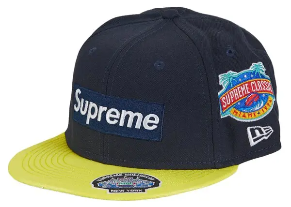 Supreme Championships Box Logo Fitted Hat - Navy Blue