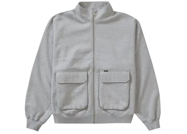 Supreme Cargo Pocket Zip Up Sweatshirt - Heather Grey