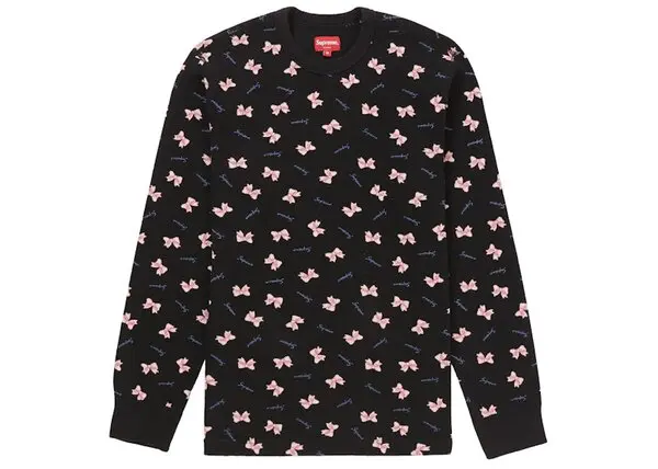 Supreme Bow Waffle Thermal - Black