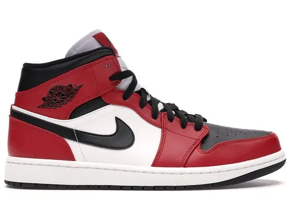 JORDAN 1 Mid Chicago Toe - Black/gym Red/white