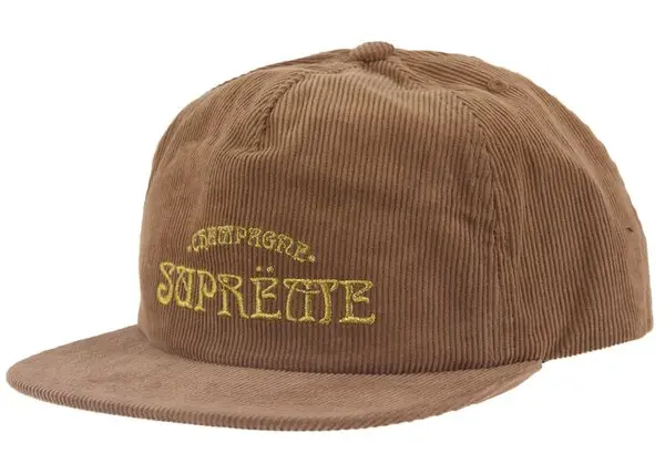 Supreme Champagne Corduroy 5-panel Cap - Brown