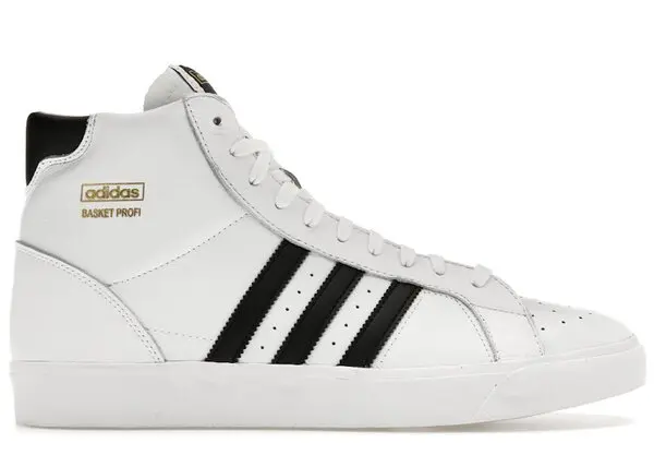 Adidas Basket Profi High-top Sneakers - Cloud White/core Black/gold Metallic