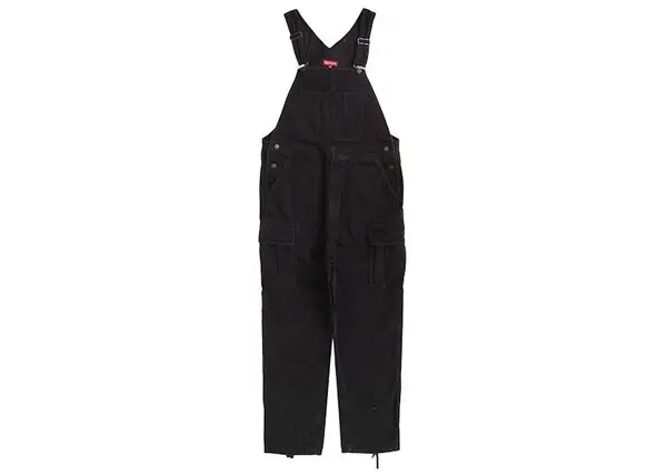Supreme Cargo Denim Overalls - Black