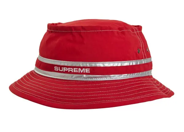 Supreme Contrast Stitch Crusher Hat - Red