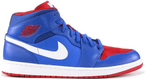JORDAN 1 Mid Detroit Pistons Sneakers - Game Royal/gym Red/white