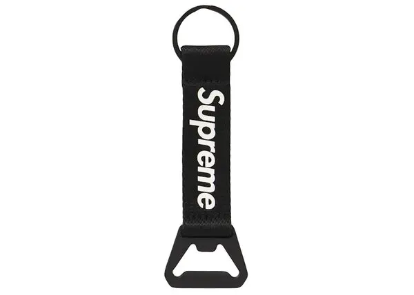 Supreme Bottle Opener Webbing Keychain - Black