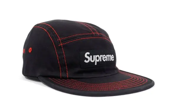 Supreme Contrast Stitch Camp Cap - Black