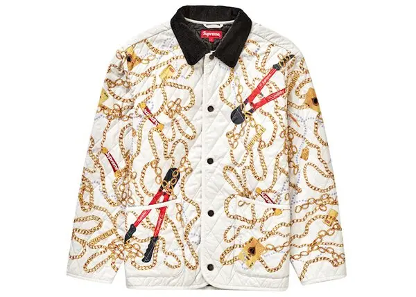 Supreme Quilted Chains Jacket - White