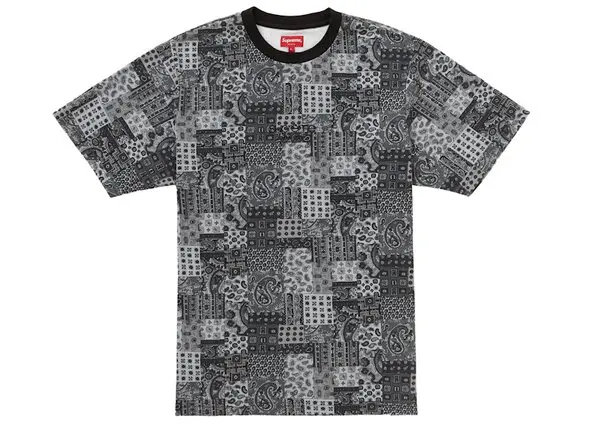 Supreme Patchwork Paisley Short Sleeve Top - Black
