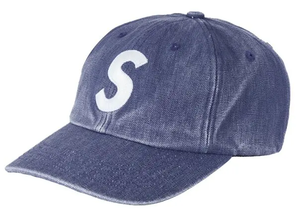 Supreme Pigment Canvas S Logo 6-panel Cap - Navy Blue