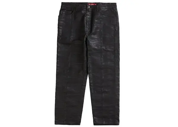 Supreme Patchwork Leather 5-pocket Jean - Black