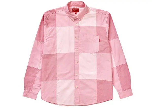 Supreme Patchwork Oxford Shirt - Red