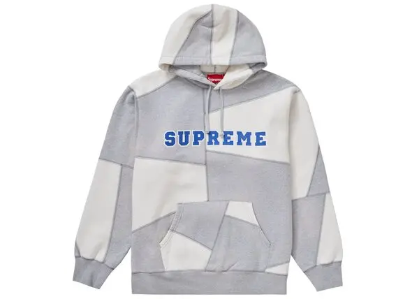 Supreme Patchwork Hooded Sweatshirt - Heather Grey