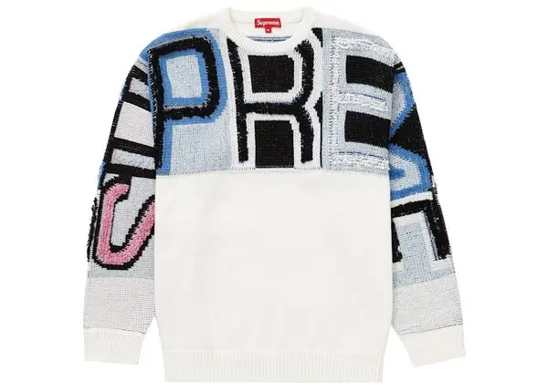 Supreme Chenille Logo Sweater - White