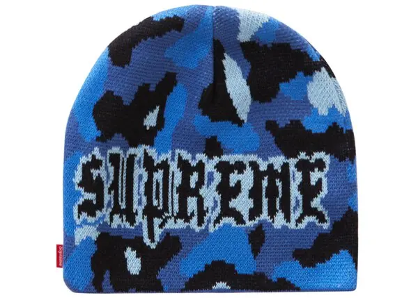 Supreme Paris Camo Beanie - Blue Camo