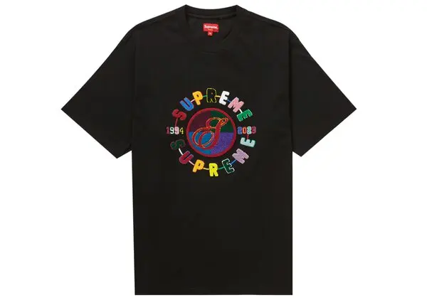 Supreme Chenille Crest Short Sleeve Top - Black