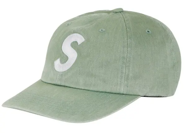 Supreme Pigment Print S Logo 6-panel Cap - Light Sage