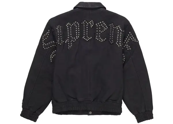 Supreme Pebbled Leather Varsity Jacket