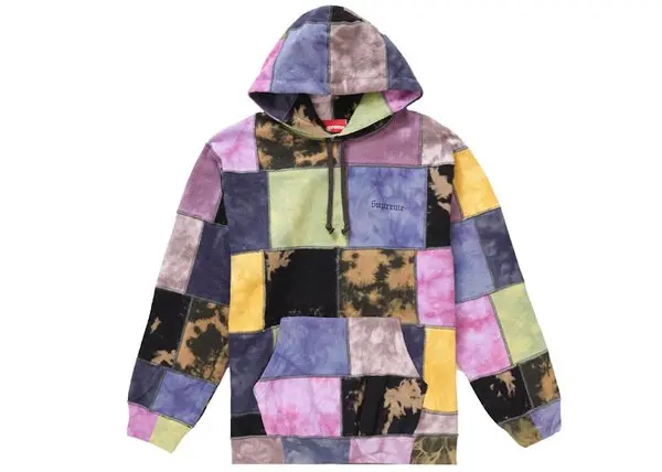 Supreme Patchwork Hooded Sweatshirt - Tie Dye
