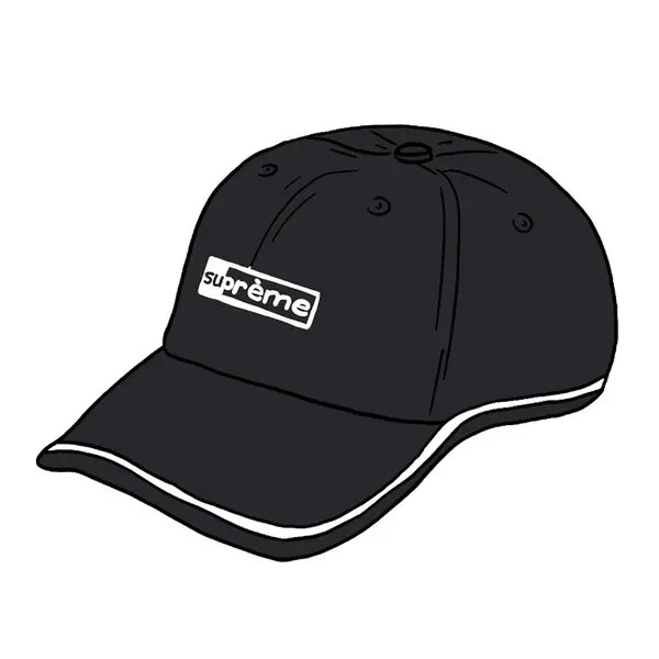 Supreme Piping 6-panel Cap - Black
