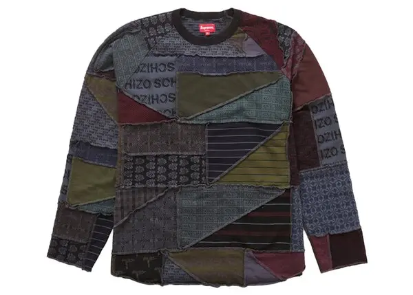 Supreme Patchwork Jacquard Long Sleeve Top - Black