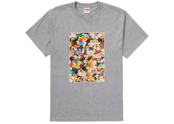 Supreme Pills Tee Shirt - Heather Grey