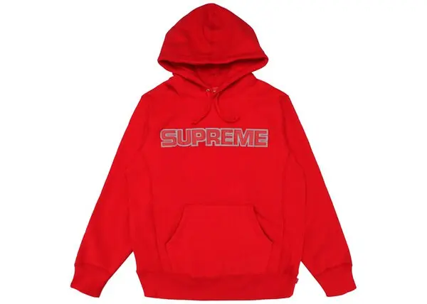 Supreme Perforated Leather Hooded Sweatshirt - Red