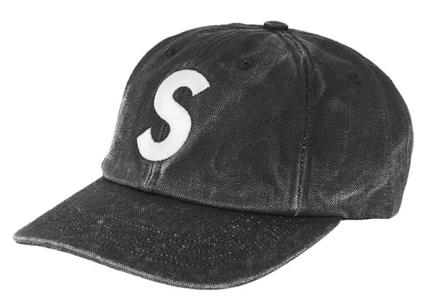 Supreme Pigment Canvas S Logo 6-panel Cap - Black