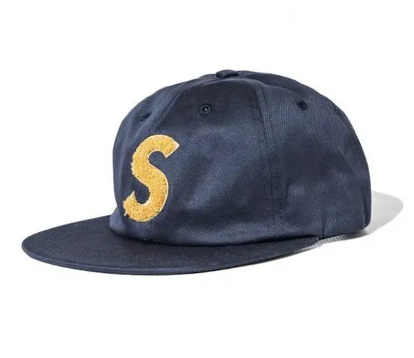 Supreme Chenille S Logo 6 Panel Cap - Navy Blue