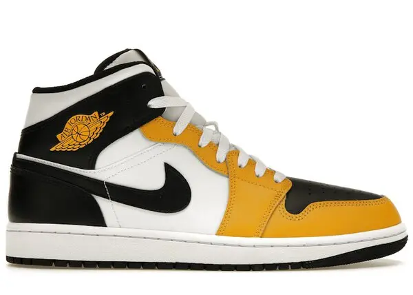 JORDAN 1 Mid Sneakers - Yellow Ochre/black/white