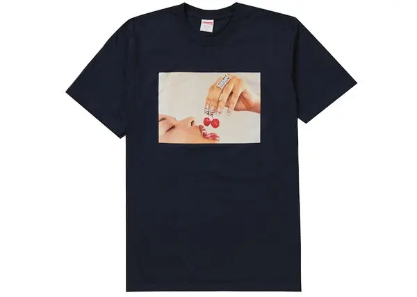 Supreme Cherries Tee Shirt - Navy Blue