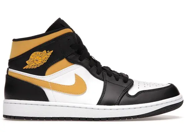 JORDAN 1 Mid Sneakers - White/black/pollen
