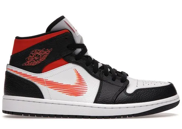 JORDAN 1 Mid Zig Zag Swoosh - White/team Orange/black