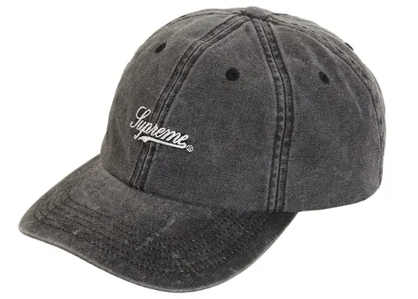 Supreme Pigment Print Script Logo 6-panel Cap - Black