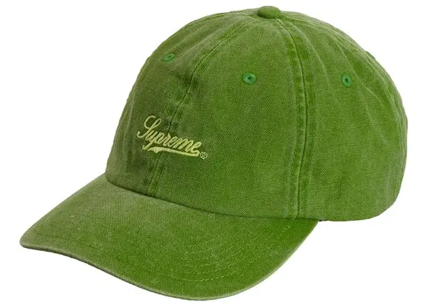 Supreme Pigment Print Script Logo 6-panel Cap - Green