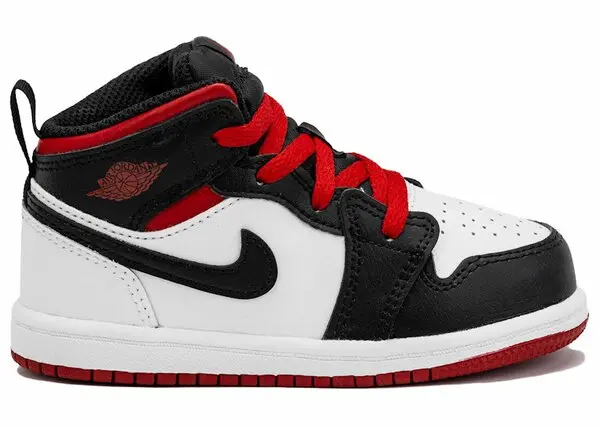 JORDAN 1 Mid Sneakers - White/black/gym Red