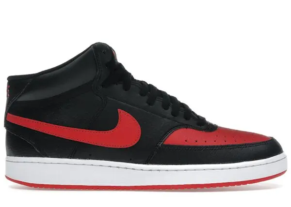 Nike Court Vision Mid High-top Sneakers - Black/university Red/white